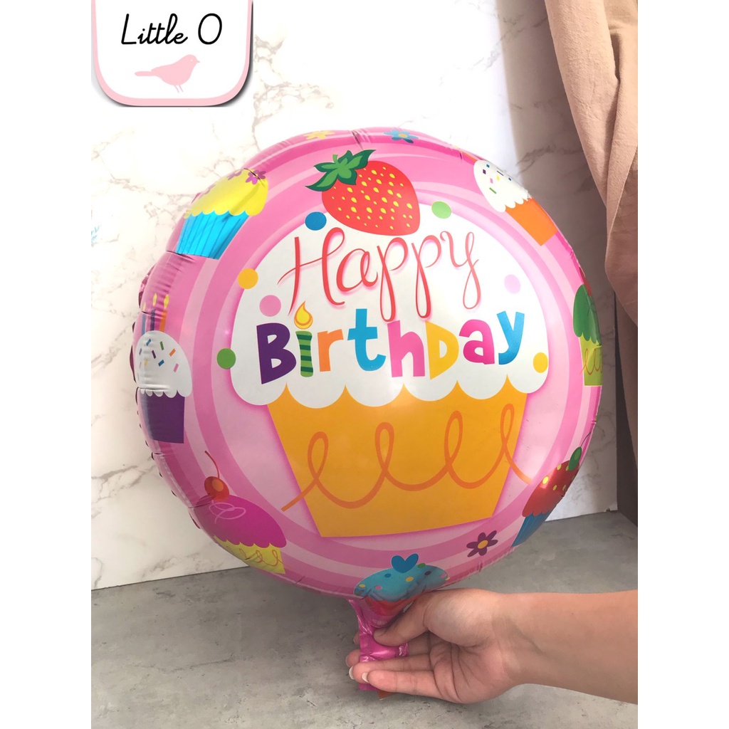 Jual Balon Foil Happy Birthday Bulat/Balon Ulang Tahun/Balon ...