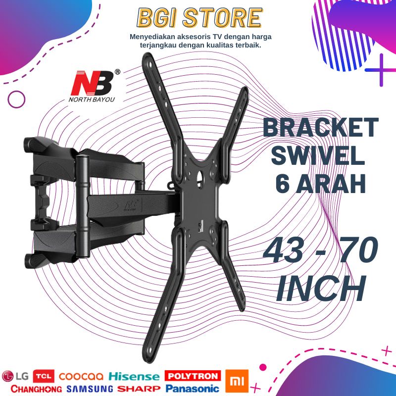 Jual Bracket mount TV LED LCD NB P5 North Bayou 43 - 70 INCH | Shopee ...