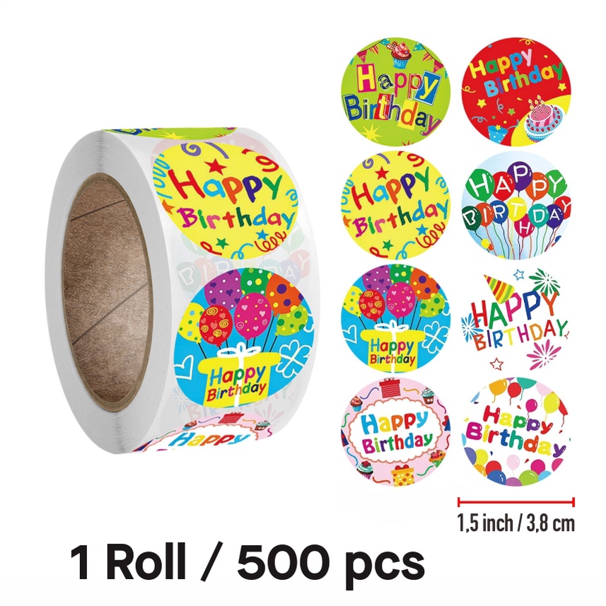 Jual Label Sticker Happy Birthday Stiker Tag Kado Bingkisan Ulang Tahun ...