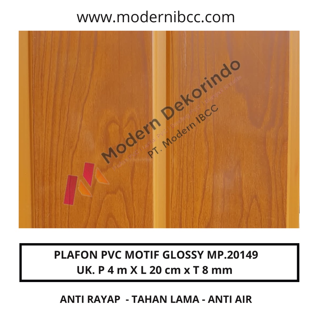 Jual Plafon PVC Motif Kayu Glossy MP.20149 Dekorasi Atap Dinding Modern ...