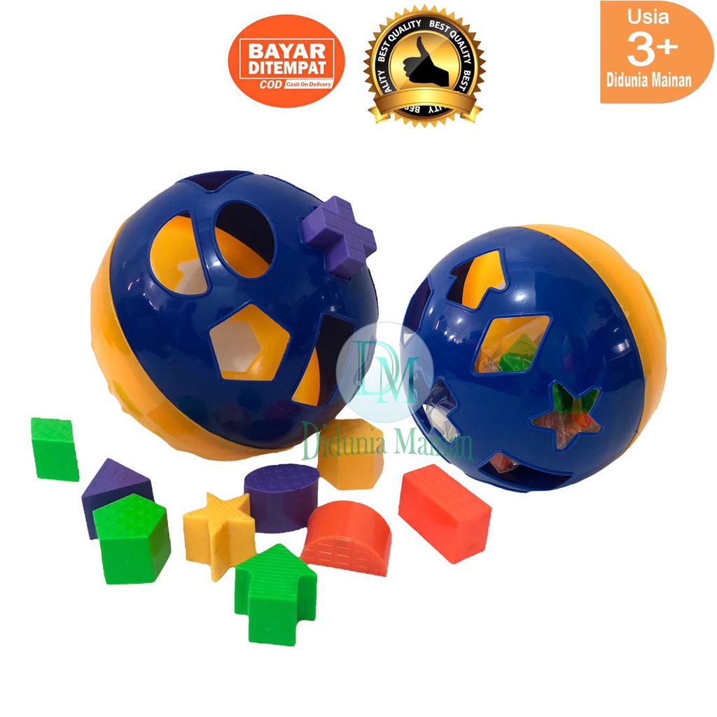 Jual mainan edukasi anak puzzle ball bongkar pasang bola pintar balok ...