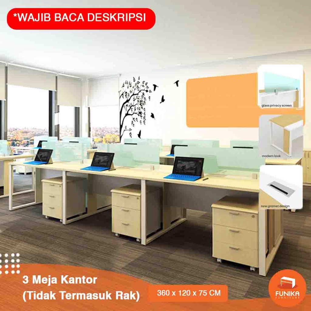 Jual FUNIKA - Office Desk UOD 7033 Meja Belajar Minimalis / Meja Kantor ...