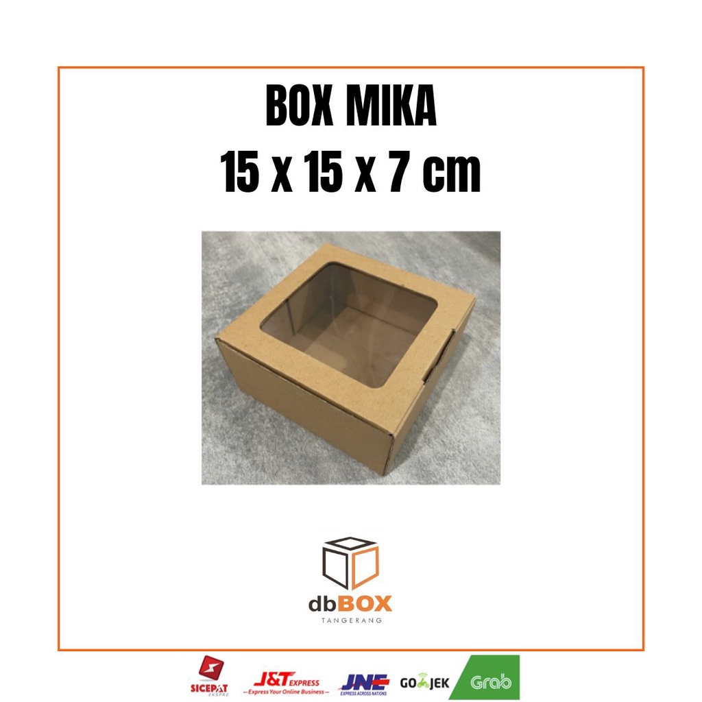Jual BOX MIKA 15x15x7 cm | Box Die Cut & Easy Usage | Box Kue Mini Tart ...