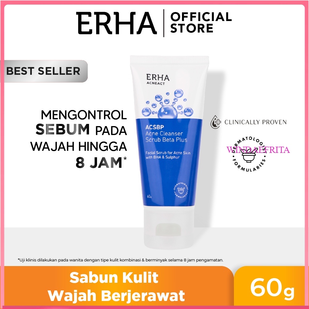 Jual ERHA Acneact ACSBP Acne Cleanser Scrub Beta Plus 60g - Sabun Wajah Jerawat | Shopee Indonesia
