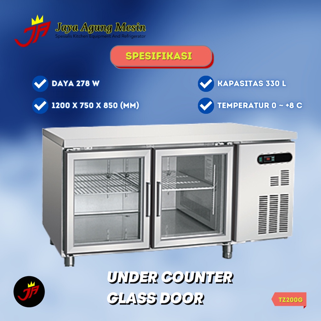 Jual Undercounter Chiller Glass Door Crown TZ200G | Shopee Indonesia
