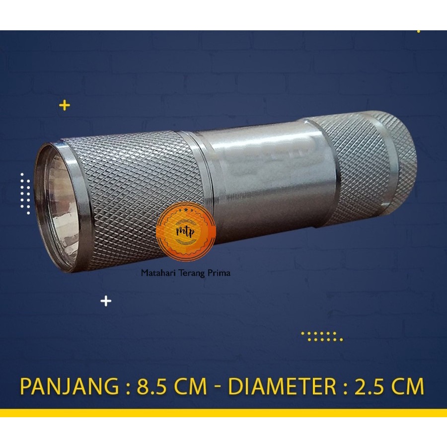 Jual SENTER MINI METAL ENERGIZER TORCH LIGHT WHITE + BATTERY 3 AAA ...