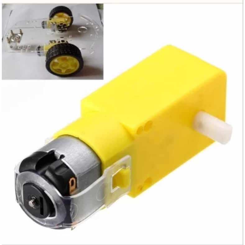 Jual DC tt motor gearbox dual shaft 3-12v 6v 210rpm 1:48 kuning smart ...