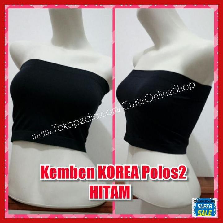 Jual POTANK- KEMBEN KOREA POLOS2 - HITAM -ASLIII. | Shopee Indonesia