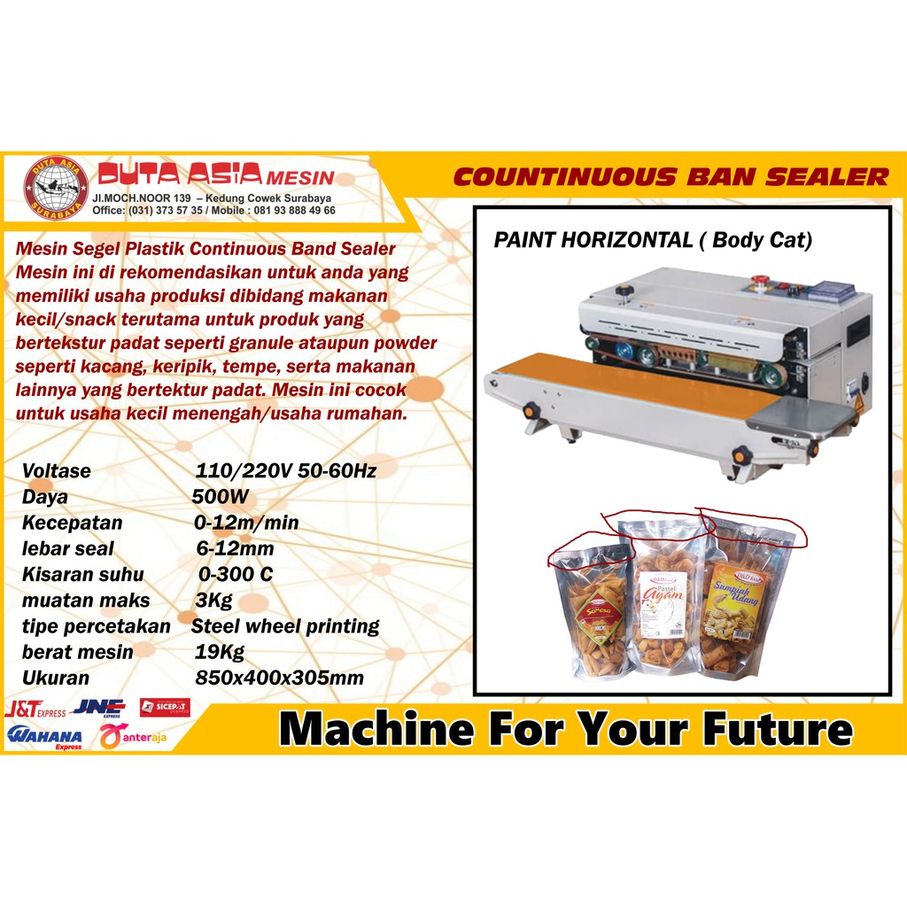 Jual MESIN CONTINUOUS BAND SEALER HORIZONTAL/ CETAK KODE PRODUKSI (BODY ...