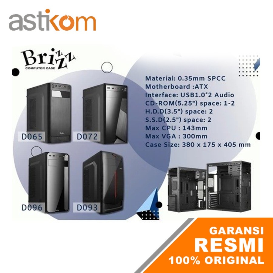 Jual Casing PC Murah Office Brizz ATX include PSU 500W Rakit PC ...