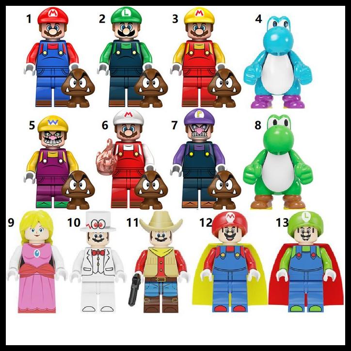 Jual Mario Luigi Wario Waluigi Yoshi Dino Brothers Bros Minifigure Lego ...