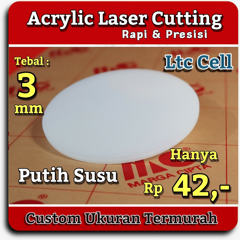 Jual Acrylic Bulat Putih Susu 3mm Akrilik Custom Laser Cutting Diameter | Shopee Indonesia