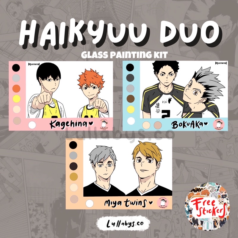 Jual Haikyuu Glass DIY Kit Duo [ Kagehina - Bokuaka - Miya twins ...
