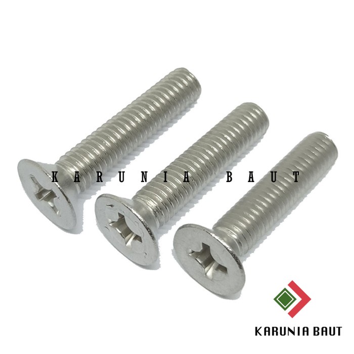 Jual BAUT OBENG PLUS + BAUT JF M8 BAUT GALVANIS PUTIH DRAT 8 MM PITCH 1 ...