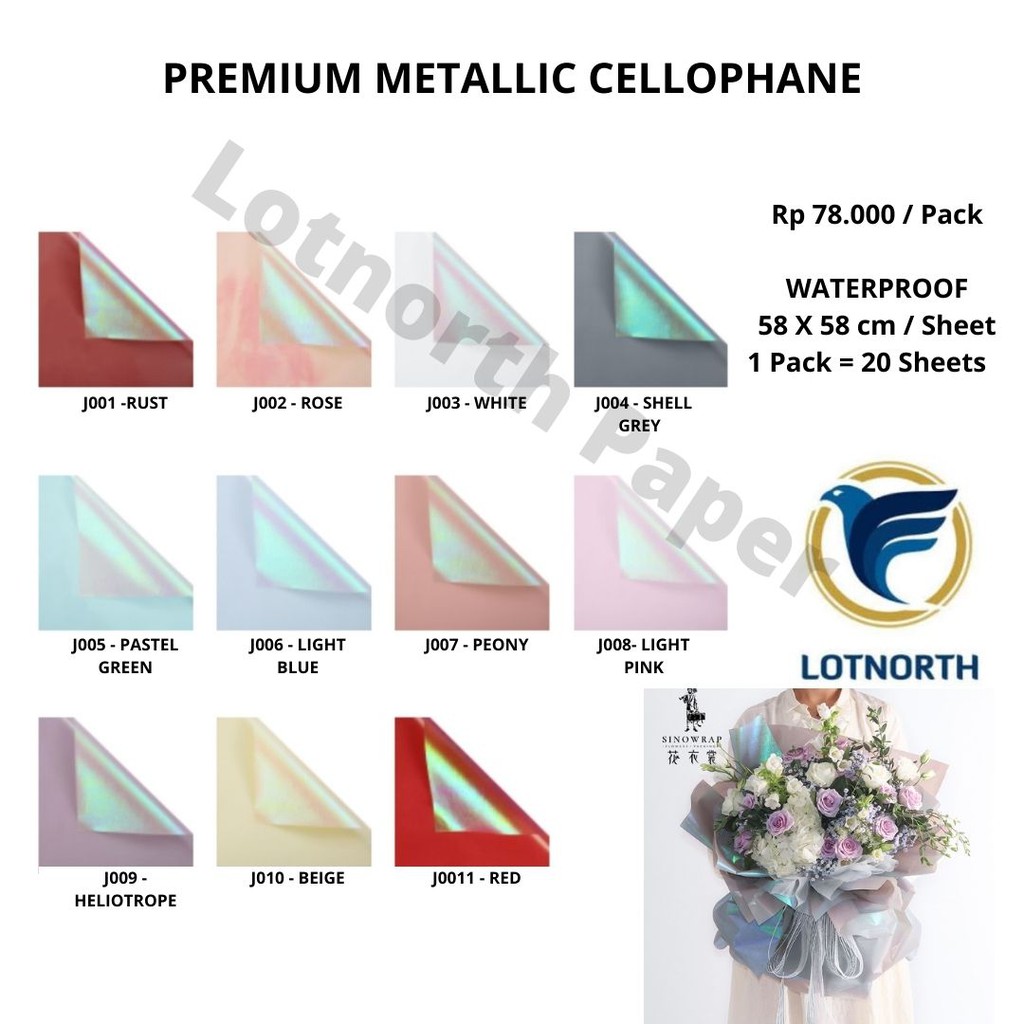 Jual PREMIUM METALLIC CELLOPHANE / PREMIUM METALLIC PAPER WRAPPING ...