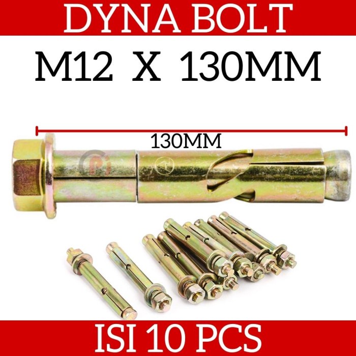 Jual Isi 10Pcs Baut Tanam Tembok Dynabolt Dyna Bolt 12 x 130 mm M12 x ...