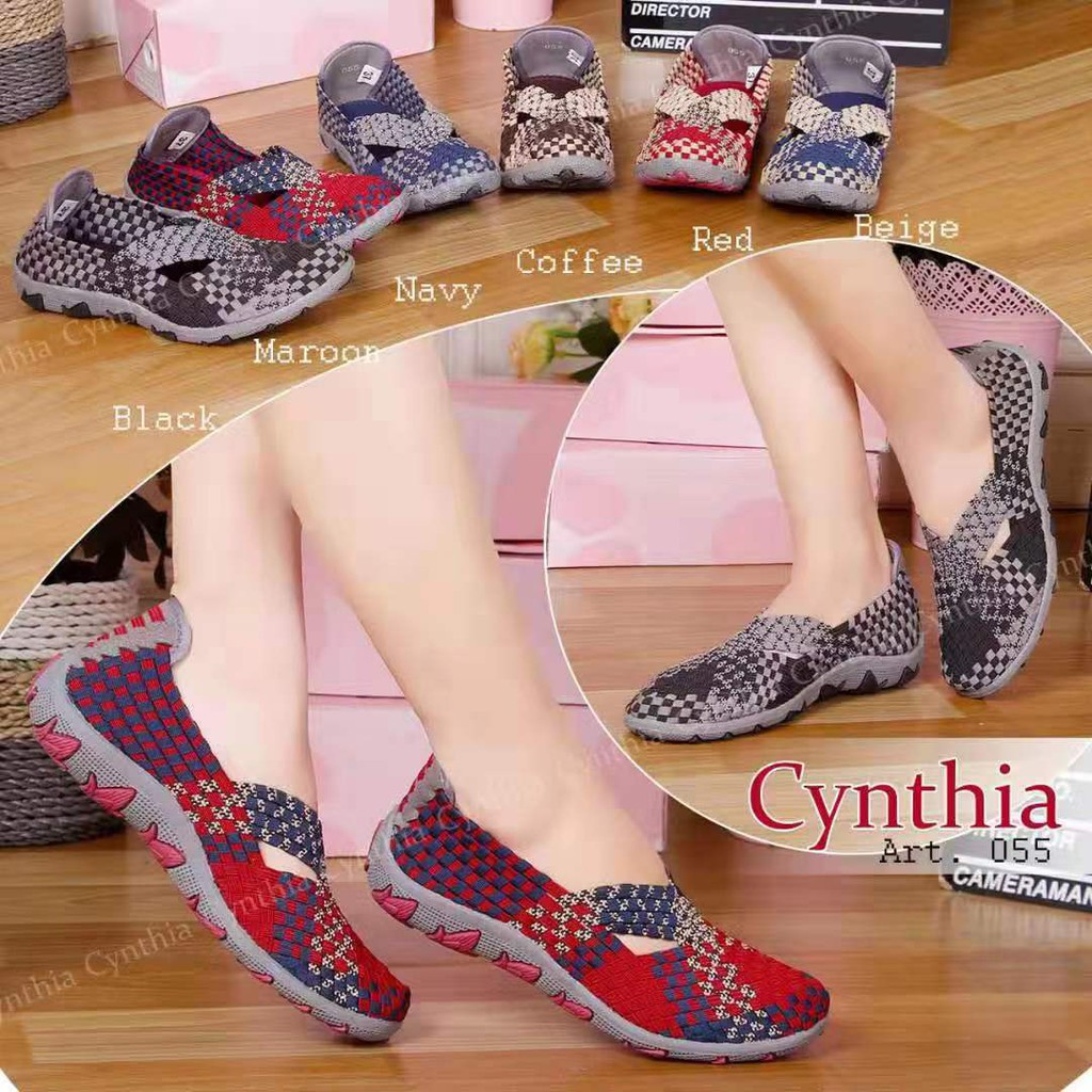 Jual Sepatu Rajut Flat Shoes 055 Bernice Woven Shoes Sepatu anyaman ...
