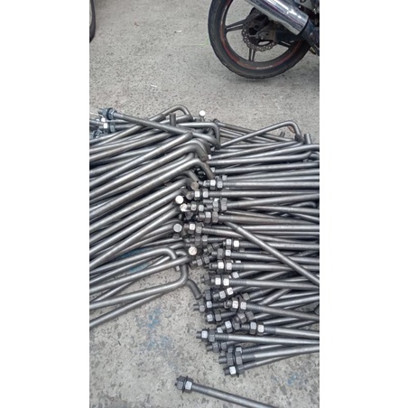 Jual angkur beton m16x30cmx10cm+2mur+2ring plat | Shopee Indonesia