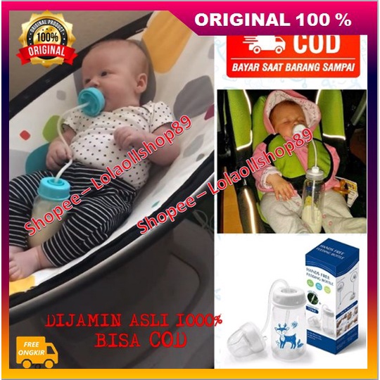 Jual Happy Hand Free Baby Feeding Botol Susu Selang Sedotan Elastis 100 ...