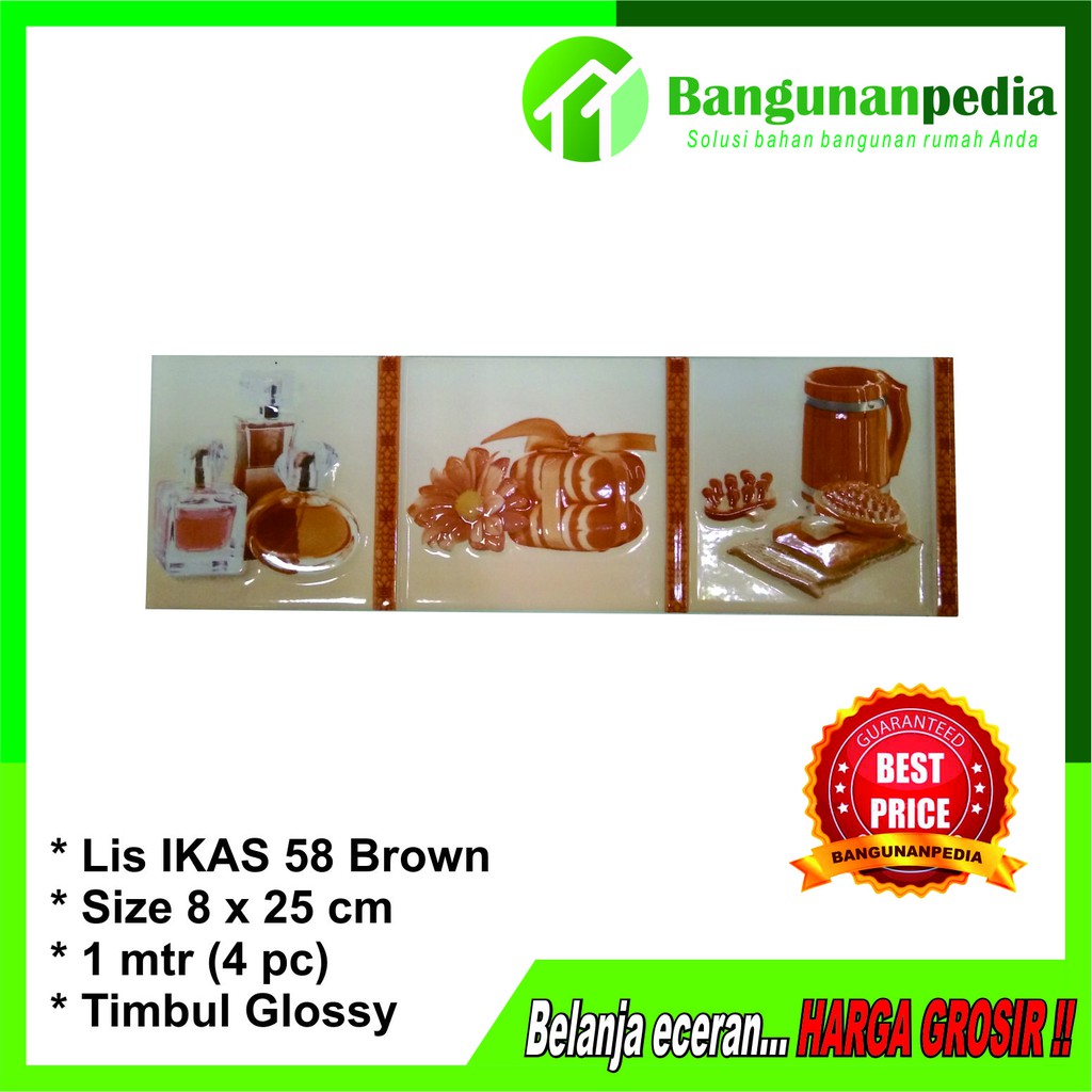 Jual List Keramik Dinding - Lis Keramik 8 x 25 IKAS 58 Brown | Shopee ...