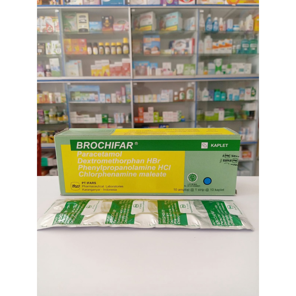 Jual Brochifar 𝟏 𝐒𝐓𝐑𝐈𝐏 𝐈𝐒𝐈 𝟏𝟎 𝐊𝐀𝐏𝐋𝐄𝐓 - Meredakan Demam, Batuk dan Pilek ...