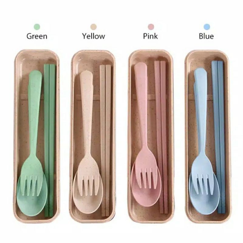 Jual SOUVENIR SET GO GREEN SENDOK GARPU SUMPIT BOX TUTUP | Shopee Indonesia