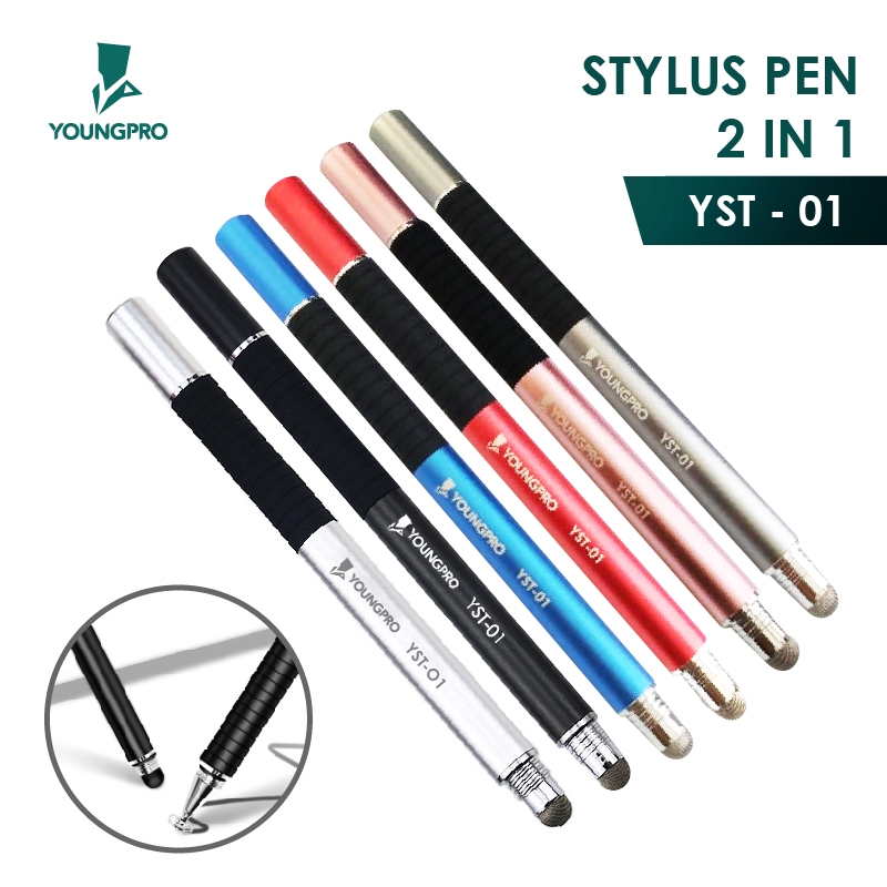 Jual HOGOO STYLUS PEN 2IN1 ROUND TIP UNIVERSAL MICROFIBER HEAD TOUCH ...