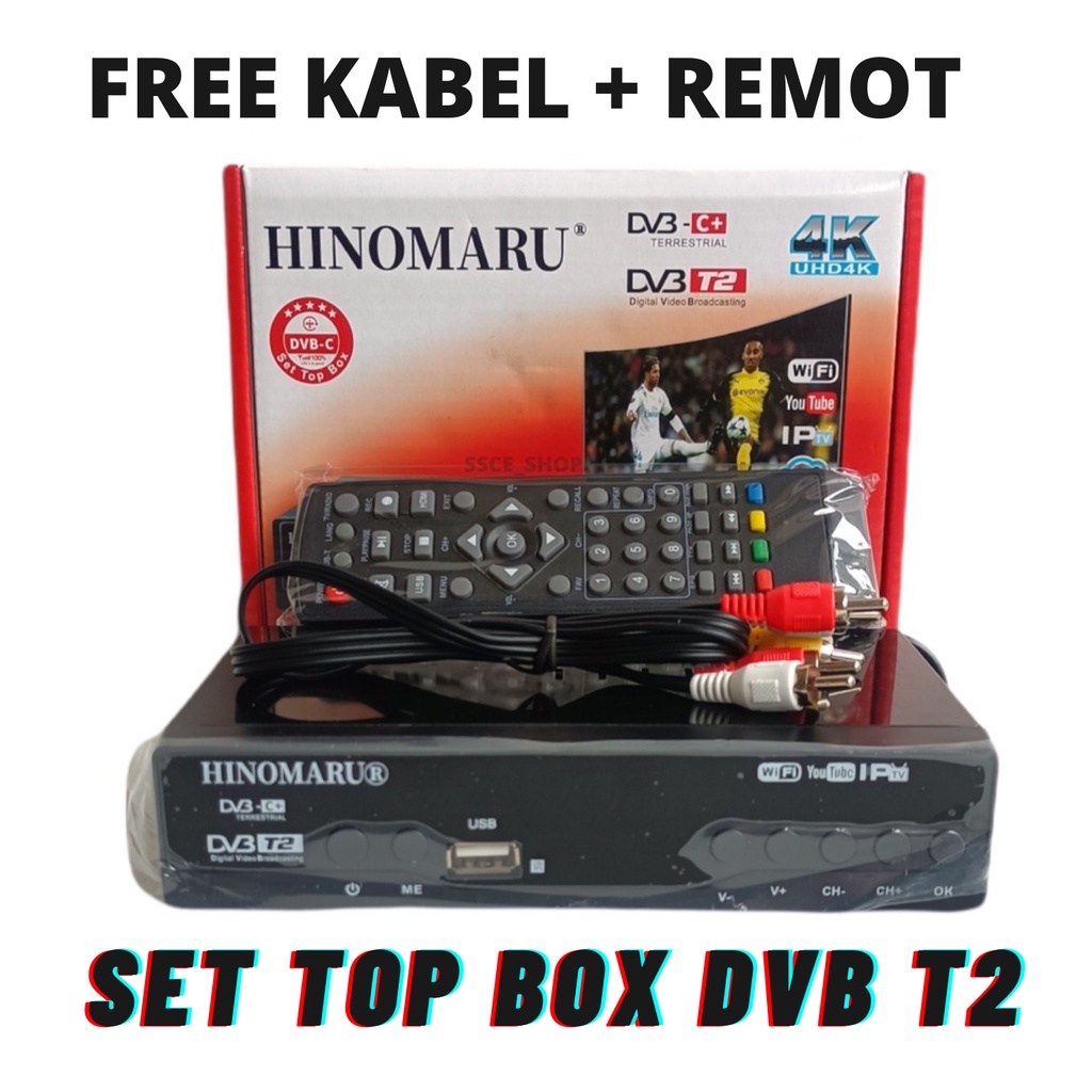 Jual Set Top Box DVB T2 HINOMARU STB Digital Receiver UHD 4K | Shopee ...