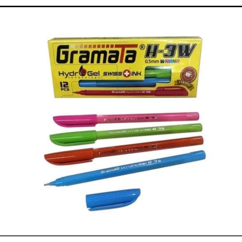 Jual Pulpen Gramata Hydrogel H-3W 0.5mm (12 pcs) | Shopee Indonesia