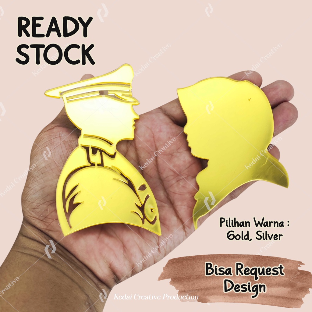 Jual Bahan Aksesoris Dekorasi Mahar Akrilik Siluet POLISI | Shopee ...