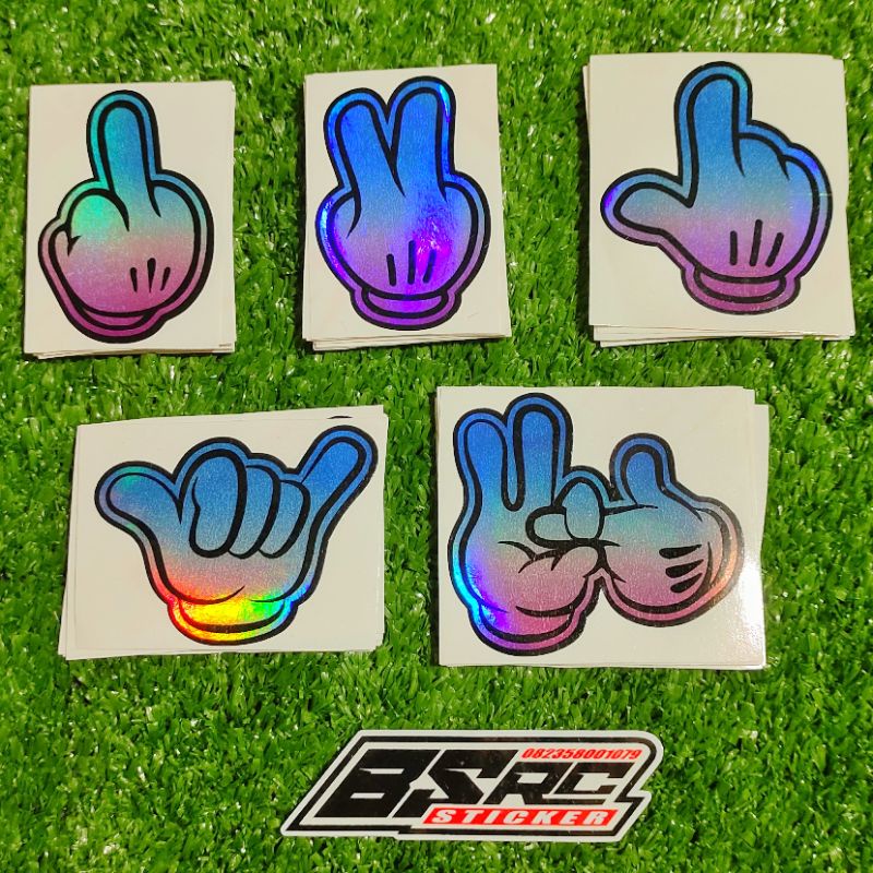 Jual sticker tangan hologram rembow premium, sdah d potong / dicuting ...