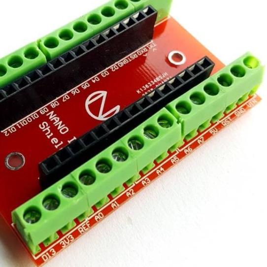 Jual New RED Arduino Nano Terminal PIN I/O Expansion Shield Board ...