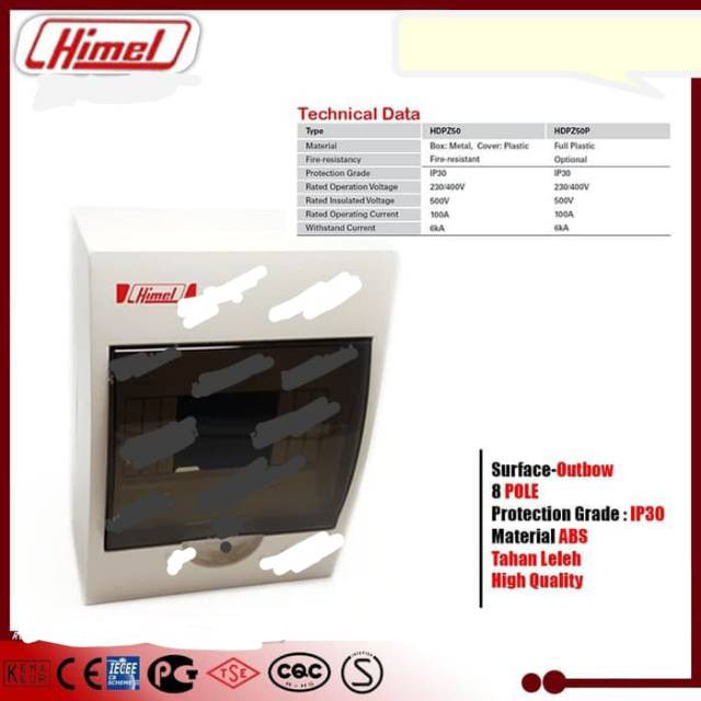 Jual BOX MCB HDPZ50PM12IP30F 12 SURFACE OUTBOW HIMEL BUKAN SCHNEIDER ...