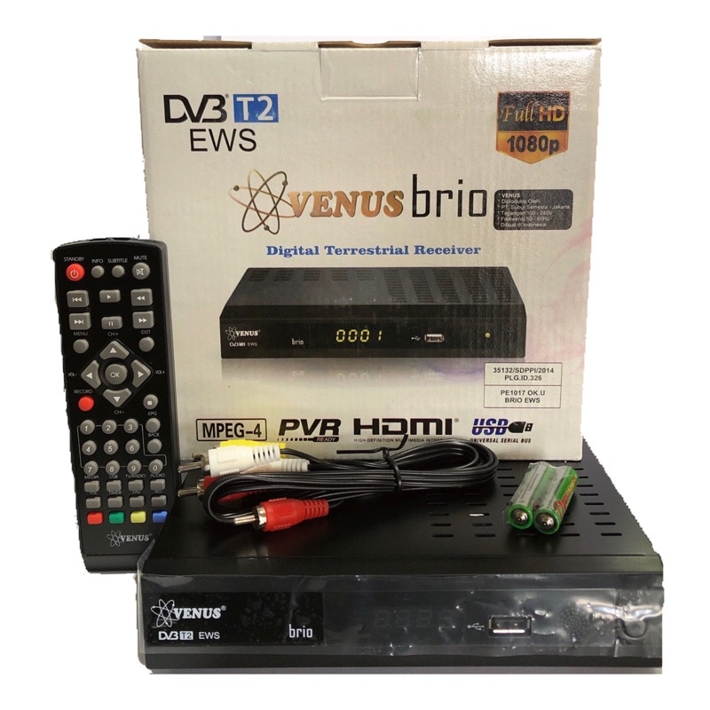 Jual Receiver TV Set Top Box STB Venus Brio HD DVB T2 Digital DVBT2 ...