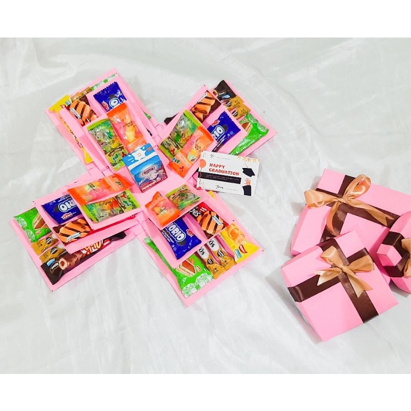 Jual BOX EXPLOSION SNACK DENGAN VARIAN ISIAN SNACK, PERMEN, DAN SUSU ...