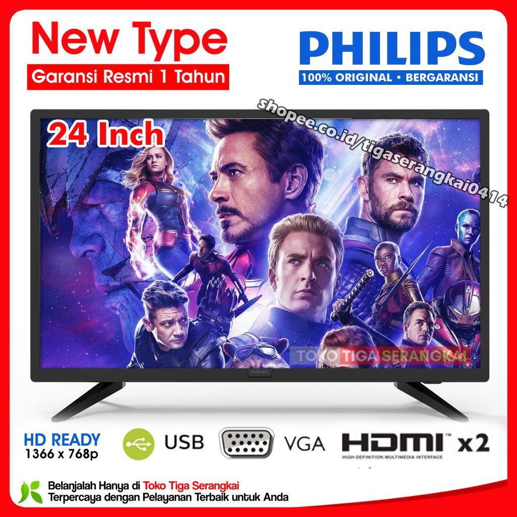 Jual Philips LED TV 24 Inch 24PHA4003S/70 | Shopee Indonesia