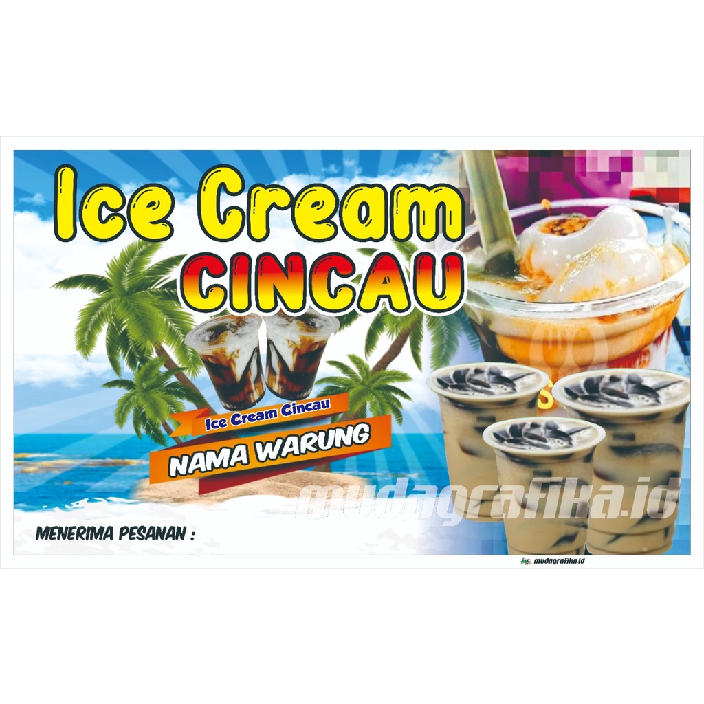 Jual Spanduk Es Cream Cincau/Ice Cream 120 x 60 | Shopee Indonesia