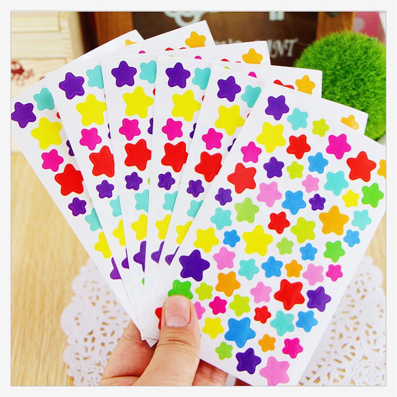 Jual Colorful Sticker / Reward Stiker Anak heart / Star / dot / flower ...