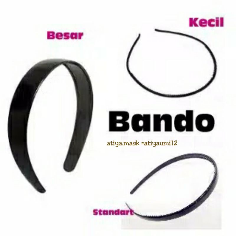 Jual Bando Plastik Polos Hitam Bandana Lidi Kecil Standar Besar ...