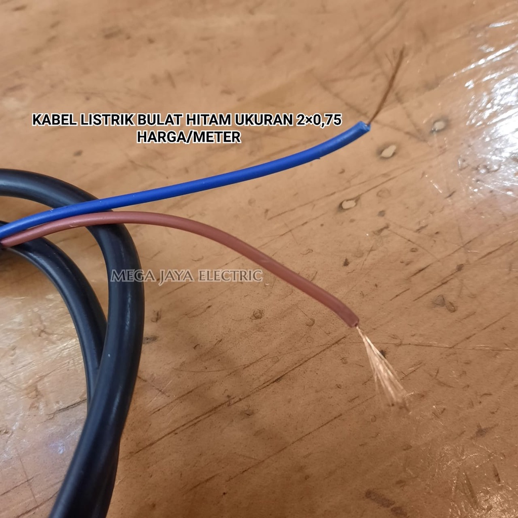 Jual KABEL LISTRIK BULAT HITAM UKURAN 2×0,75 HARGA/METER | Shopee Indonesia