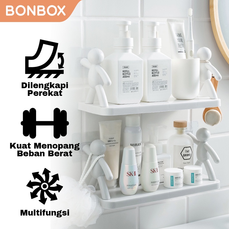 Jual BONBOX Rak Gantung Storage Rack Multifungsi Tanpa Bor Tempel ...