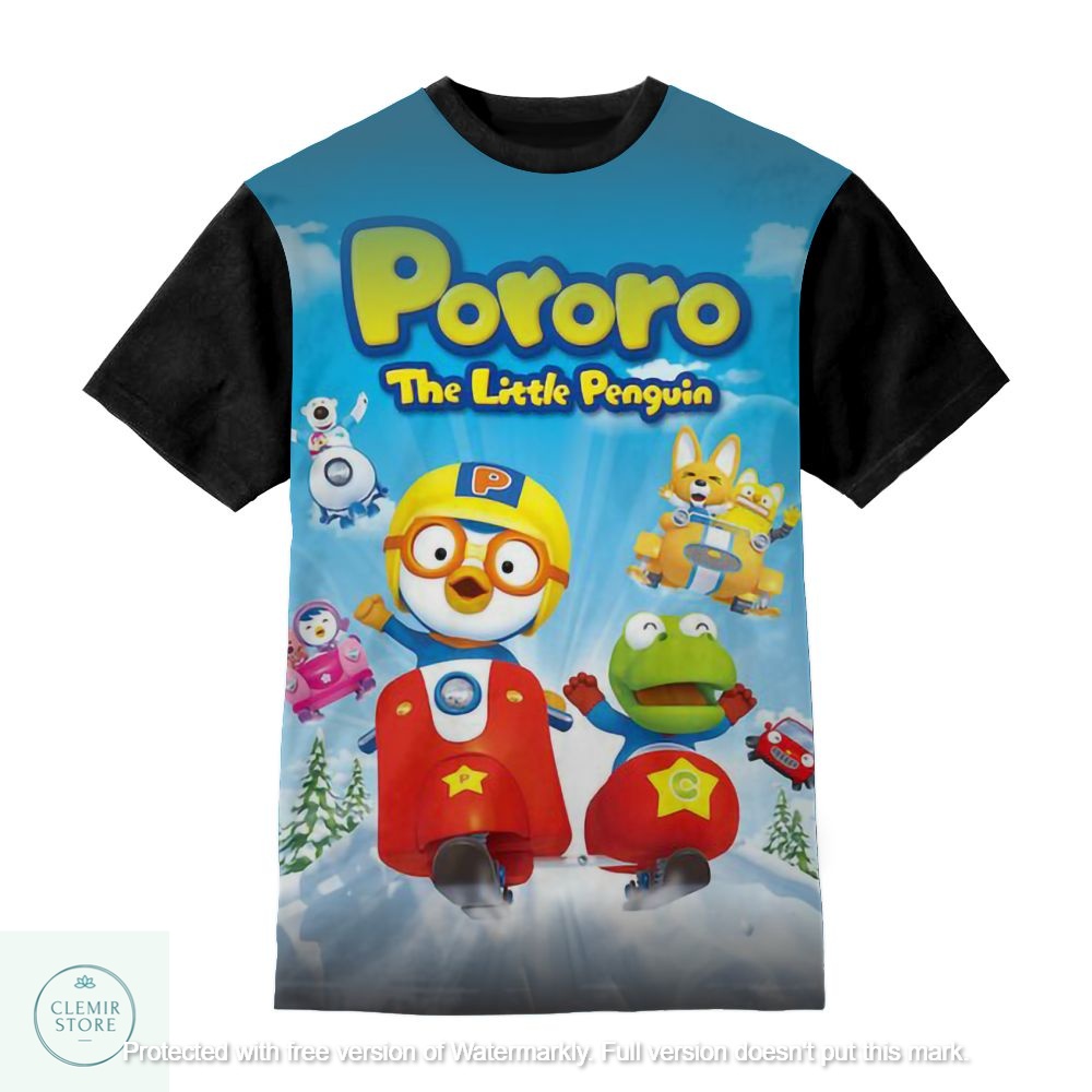 Jual Kaos 3D Anak | Baju Printing - Baju Anime Pororo Red Ice Skating ...
