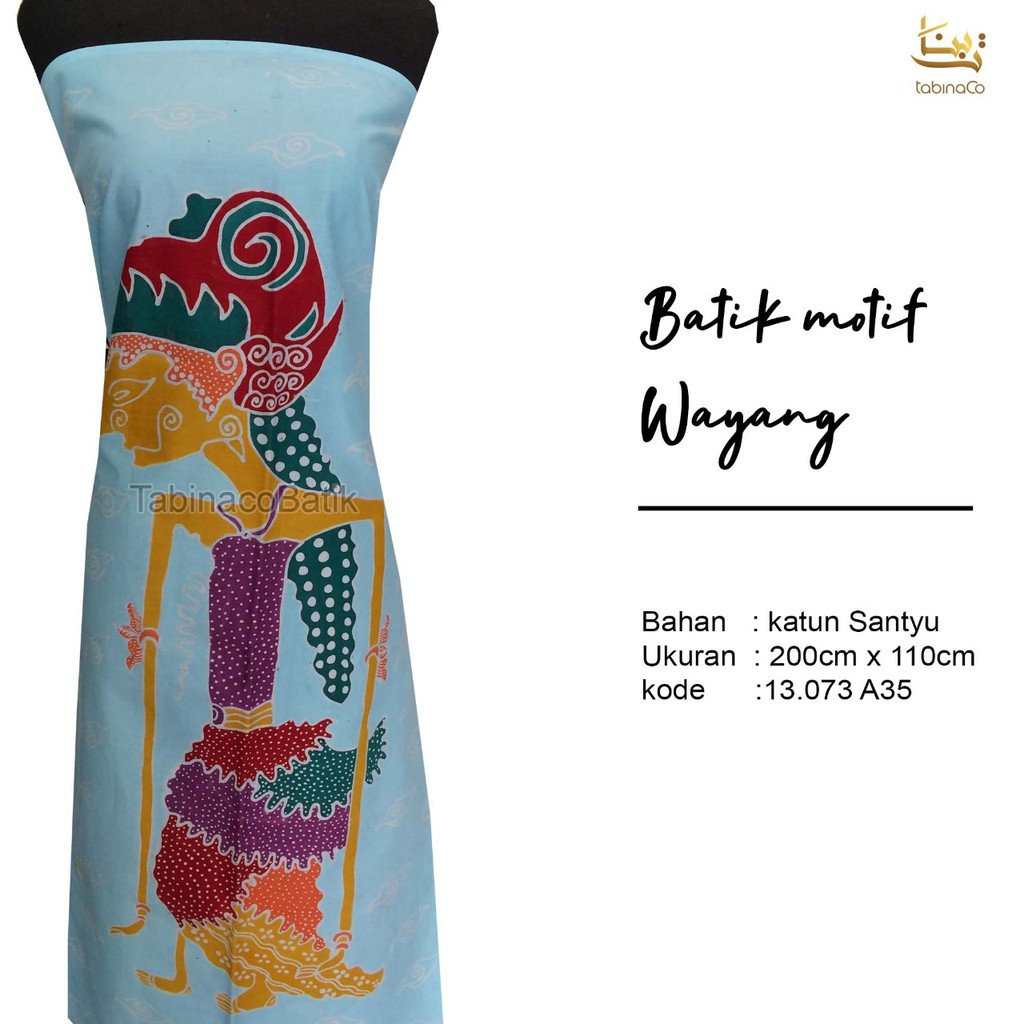 Jual batik motif wayang dasaran biru cerah | Shopee Indonesia