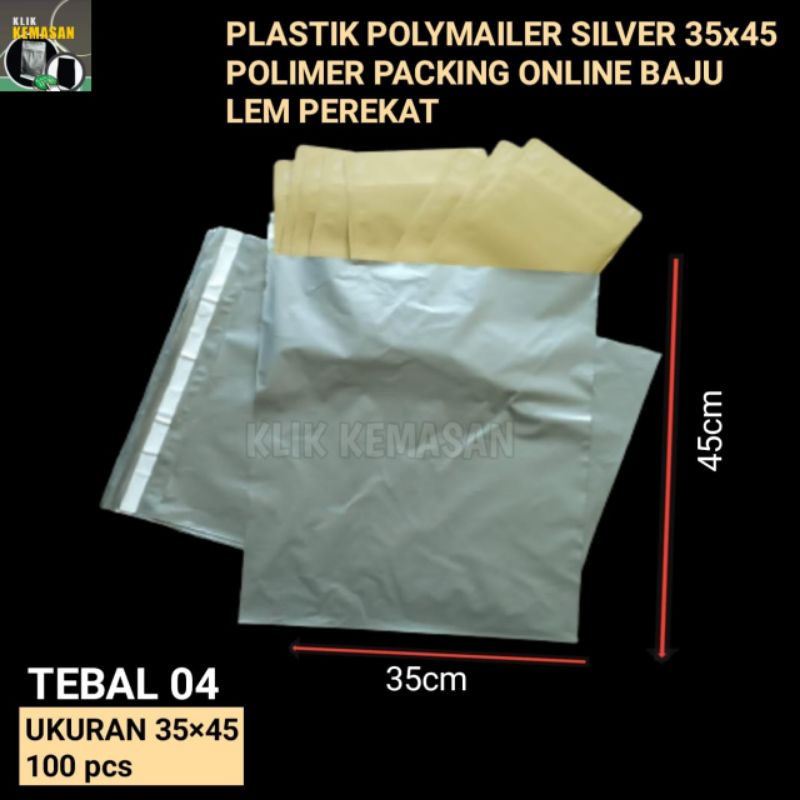 Jual PLASTIK PACKING ONLINE SILVER DENGAN SEAL PEREKAT 35x45CM PLASTIK ...