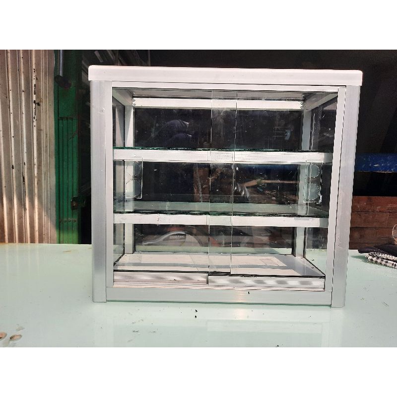 Jual ETALASE ALMUNIUM KACA WARUNG ROKOK MINISIZE BY BMS | Shopee Indonesia