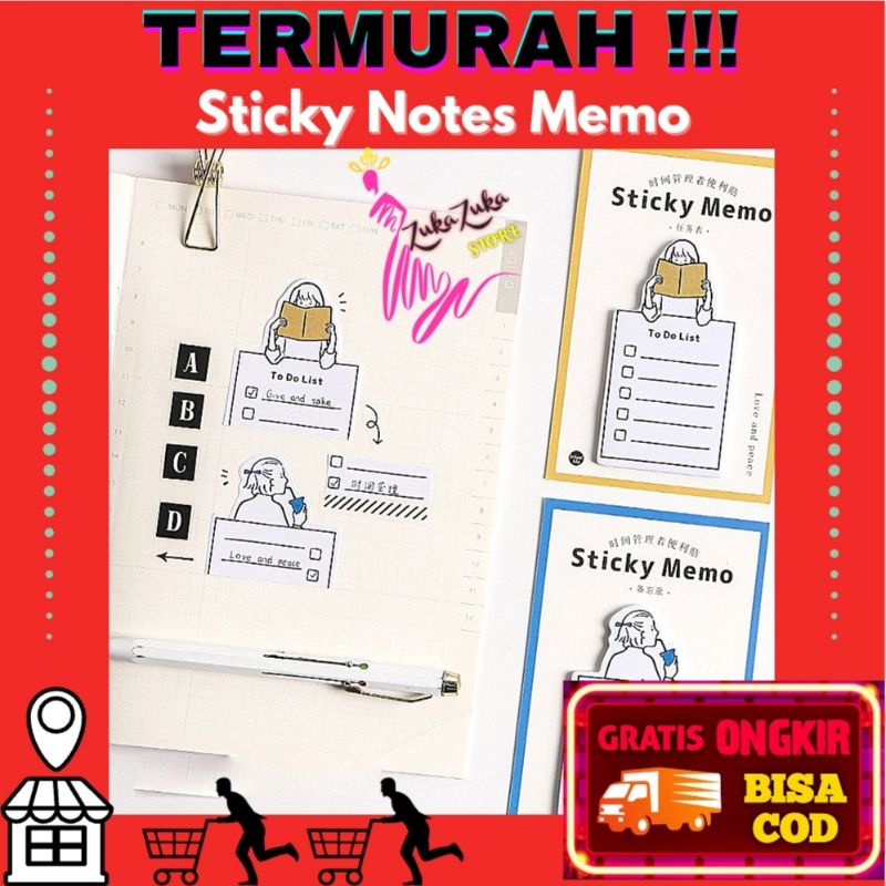 Jual TERMURAH!!! Simole Memo Sticky Notes Planner Korea / Sticker Note ...