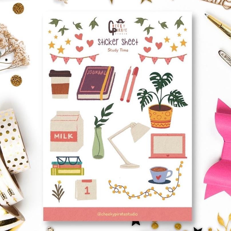 Jual Sticker Sheet - Study Time| | Bullet Journal Stickers| Planner ...