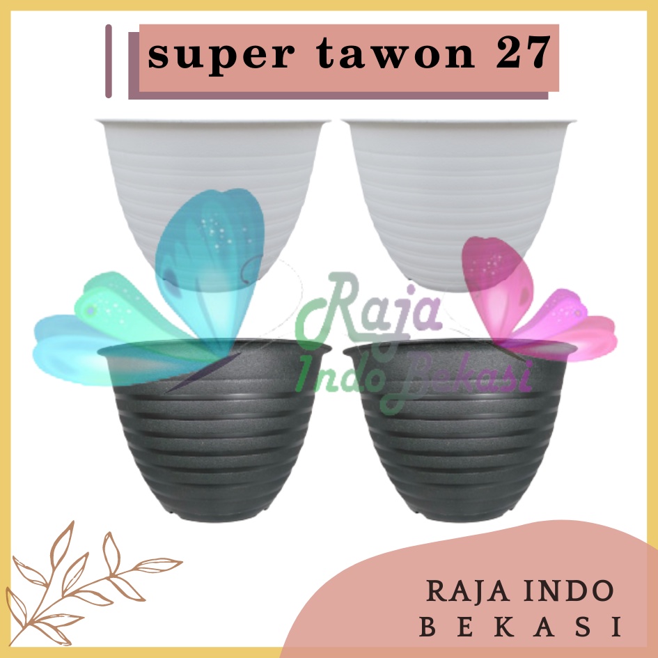 Jual Pot Super Tawon 27 Cm Putih Hitam By Garden Of Love Tawon Pot 27CM ...