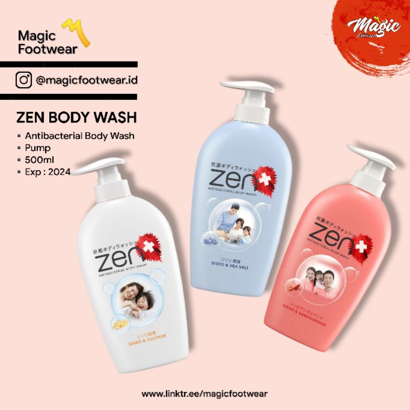 Jual 02 - Zen Antibacterial Body Wash Botol Pump 500ml - Sabun Mandi ...