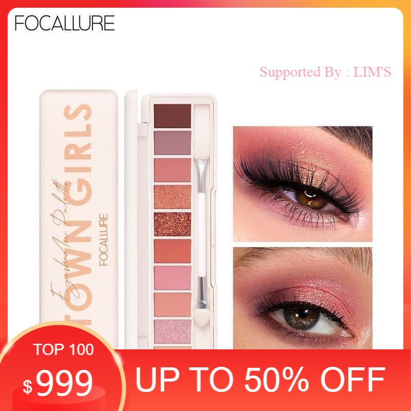 Jual Focallure FA158 10 Shades Palet Eyeshadow 4 Warna Dengan Brush Dua ...